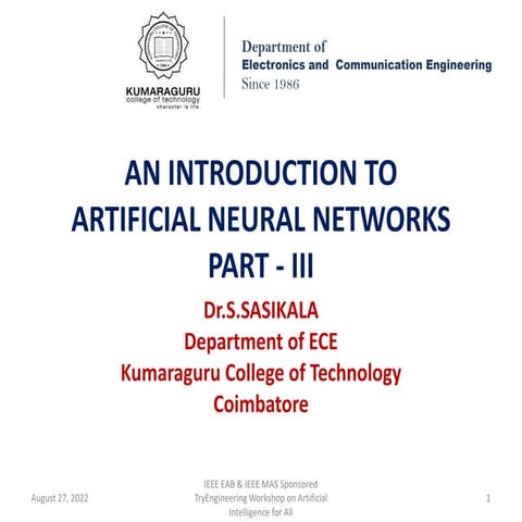 Introduction to Artificial Neural Networks - PART III.pdf