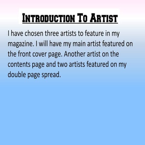 Introduction to artist | PPTX