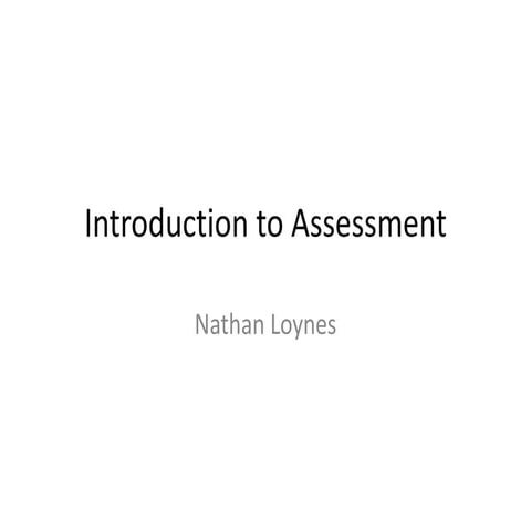 Introduction to assessment | PPTX