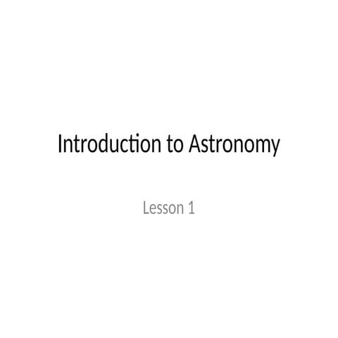 Astronomy outline in Physical Science Education | PPT
