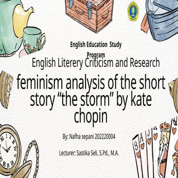 feminism analysis of the short story “the storm” by kate chopin | PPTX
