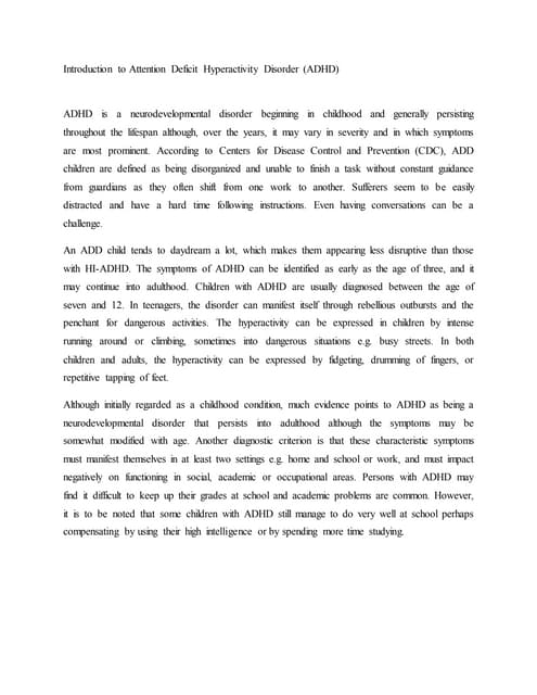 Adhd what is it who has it | PDF