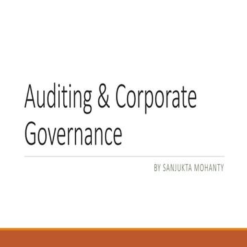 Introduction to Auditing, Objectives, Needs of Auditing, | PPTX