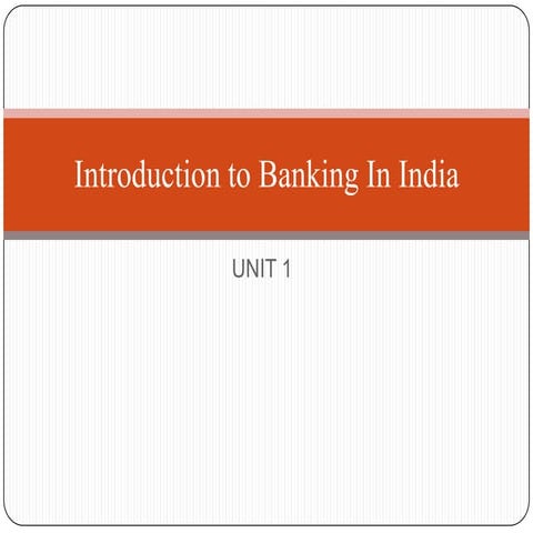 Introduction to banking in india | PPTX