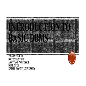 Introduction to Basic Concepts of Database Management Systems | PPTX