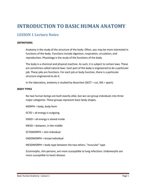 Introduction to anatomy- easy explanation | PPT