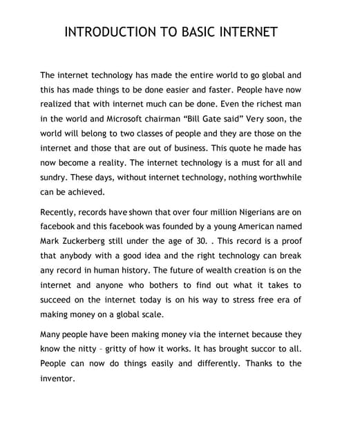 Uses of internet | DOCX