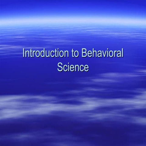 Introduction to Behavioral Science and terminologies | PPT