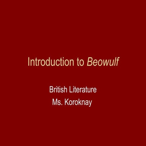 Introduction to beowulf | PPT