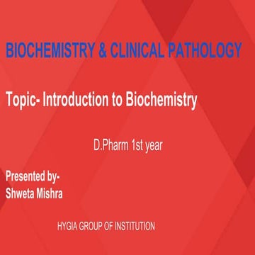 Introduction to biochemistry | PPT