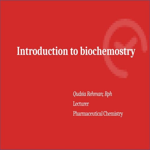 Introduction to biochemistry.pptx....... | PPT