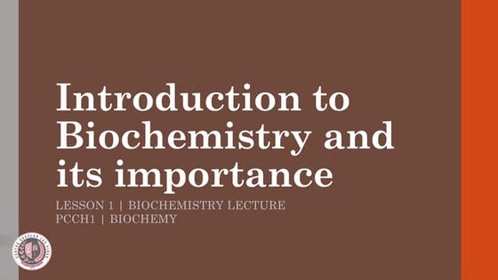 Chapter 1 - Introduction to Biochemistry (slideshare) | PPT ...