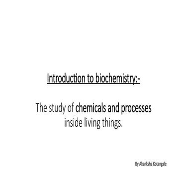 Introduction to biochemistry.pptx....... | PPTX