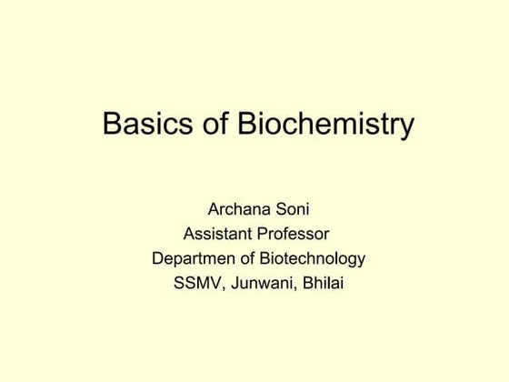 Introduction to biochemistry | PPT