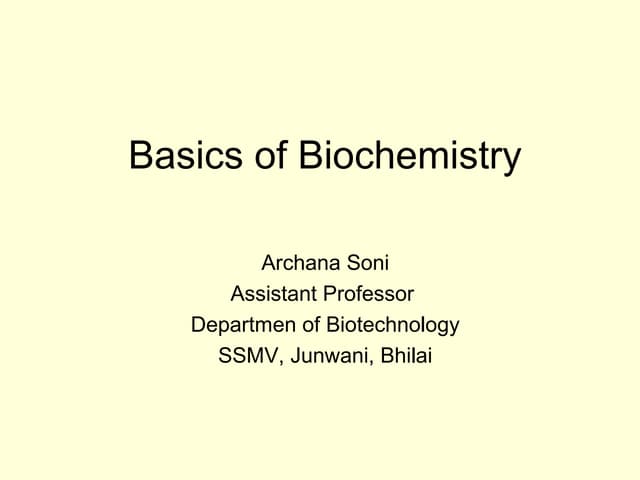 Introduction to biochemistry | PPT