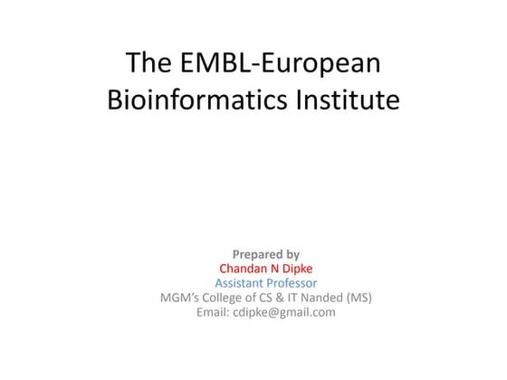 Introduction to ncbi, embl, ddbj | PPTX