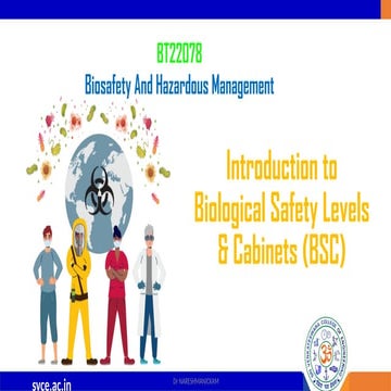 Introduction to Biological Safety Levels & Cabinets and levels.pptx