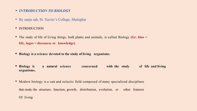 Introduction to Biology | PPTX