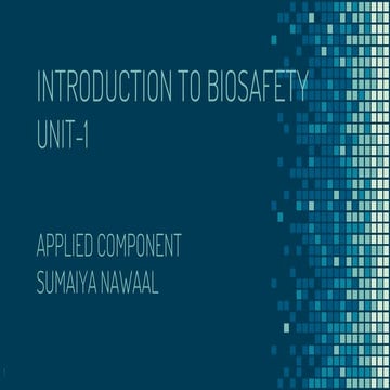 Introduction to biosafety | PPTX