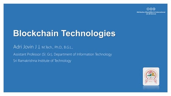 Introduction To Blockchain Ppt