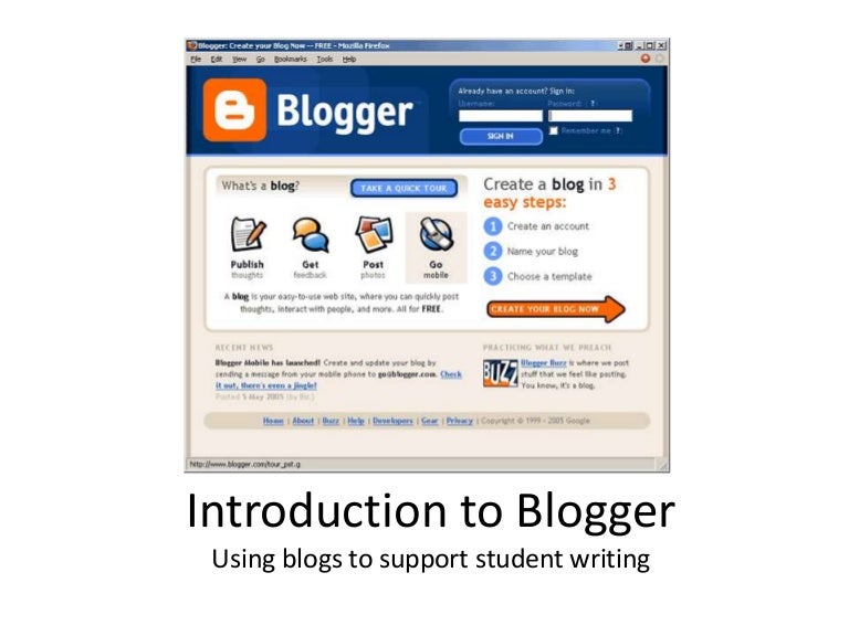 Introduction to blogger