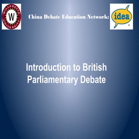 Introduction to BP debate | PPT