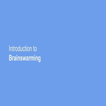 Introduction to Brainswarming | PDF
