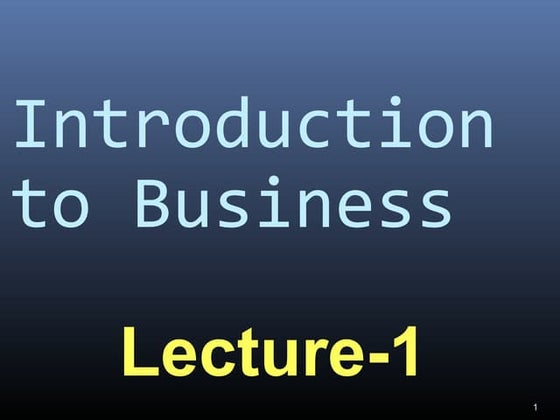 1.1 introduction to business management | PPT