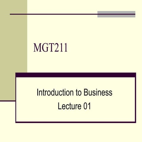 Introduction to business mgt211 lecture 01 | PPT