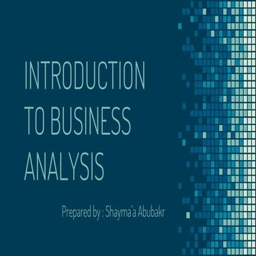 Introduction to business analysis | PDF