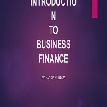 Introduction to business finance | PPT