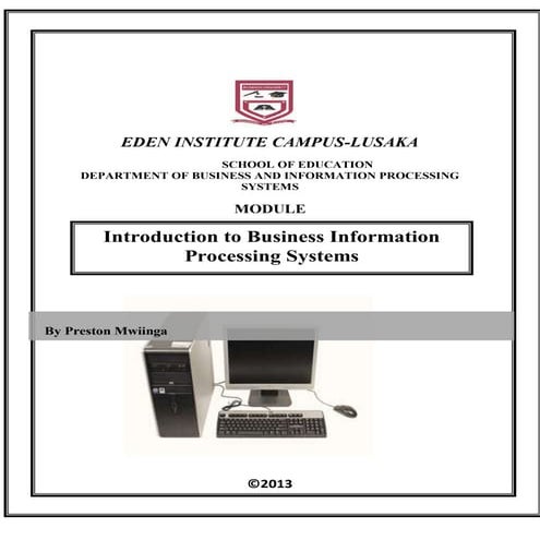 Introduction To Business Information Processing Systems Pdf