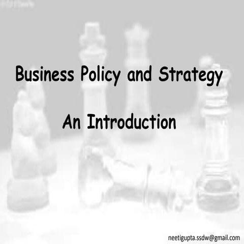 Introduction to business policy and strategy | PPTX