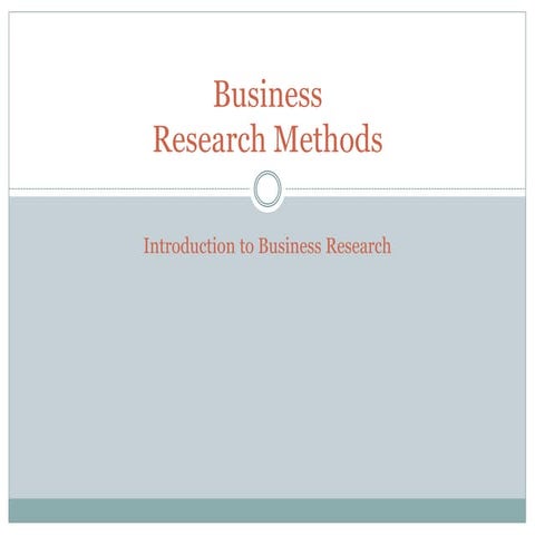 Introduction to business research | PPT