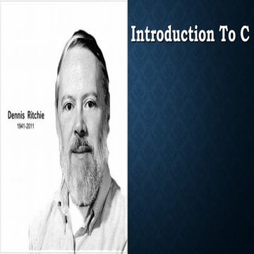 Introduction To C Ppt