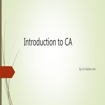 Introduction to ca | PPT