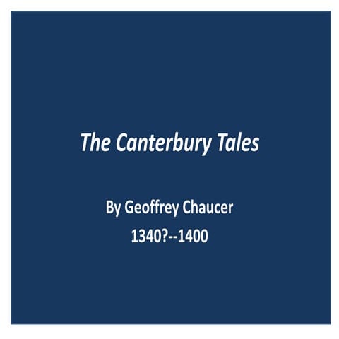 Introduction to Canterbury Tales | PPTX