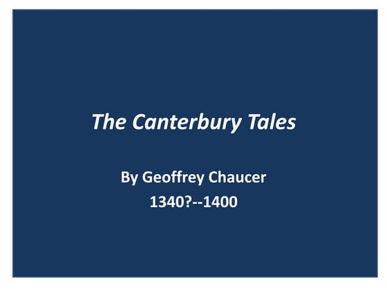 Intro to Canterbury Tales | PPT
