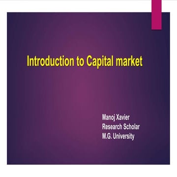 Introduction to capital market | PPTX