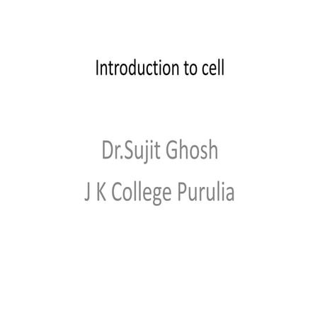 Introduction to cell | PDF
