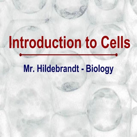 Introduction to Cells | PPT | Biological Sciences | Science