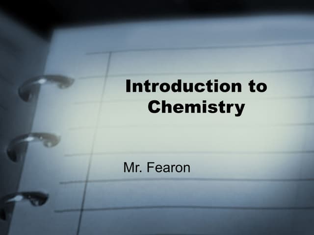 Chapter 1 - Introduction to Chemistry | PPT