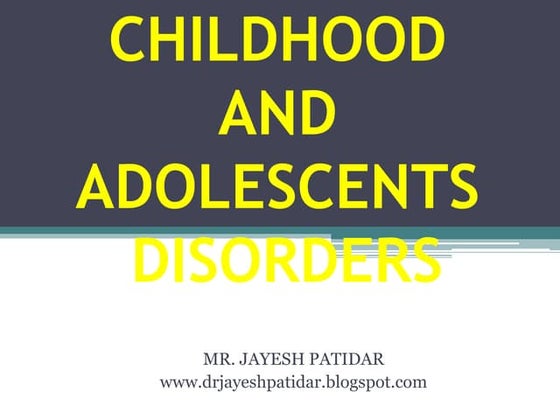 Other childhood disorders | PPT