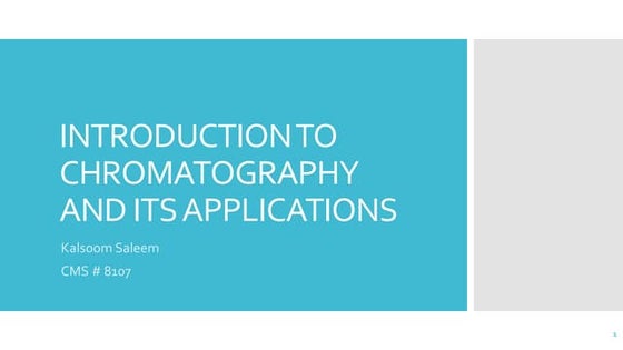 Introduction to chromatography | PDF | Chemistry | Science