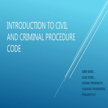 Introduction to civil and criminal procedure code | PPTX