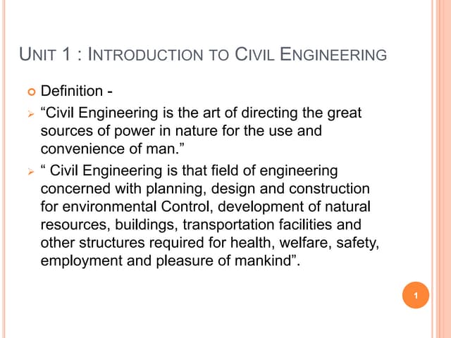 basics of civil engineering | PPTX