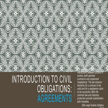 Introduction to Civil Obligations: Agreements | PPTX | Real Estate ...