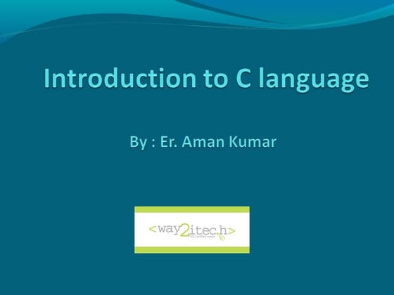 Basic Concepts Of C Language Pdf 