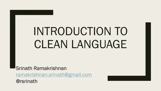 Discovering "Unknown Knowns" With Clean Language | PPT