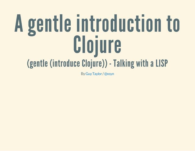 (gentle (introduction Clojure)) | PPT (gentle (introduction Clojure)) | PPT